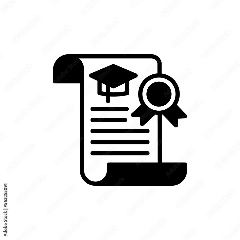 Diploma icon in vector. Logotype Stock Vector | Adobe Stock