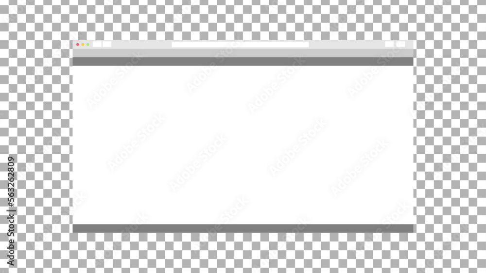 Empty browser window on transparent background. Empty web page mockup with toolbar Stock Vector ...