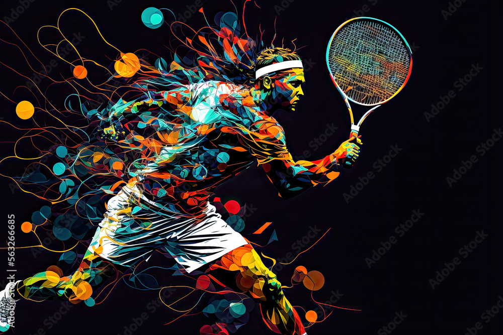 Tennis Abstrakt Tennisspieler in Action Tennissport Background Display ...