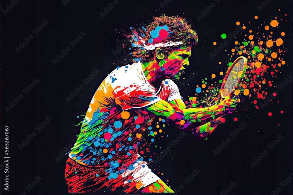 Tennis Abstrakt Tennisspieler in Action Tennissport Background Display ...