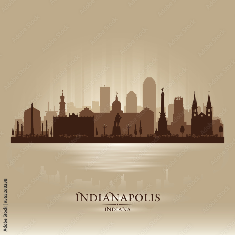 Indianapolis Indiana city skyline vector silhouette Stock Vector ...