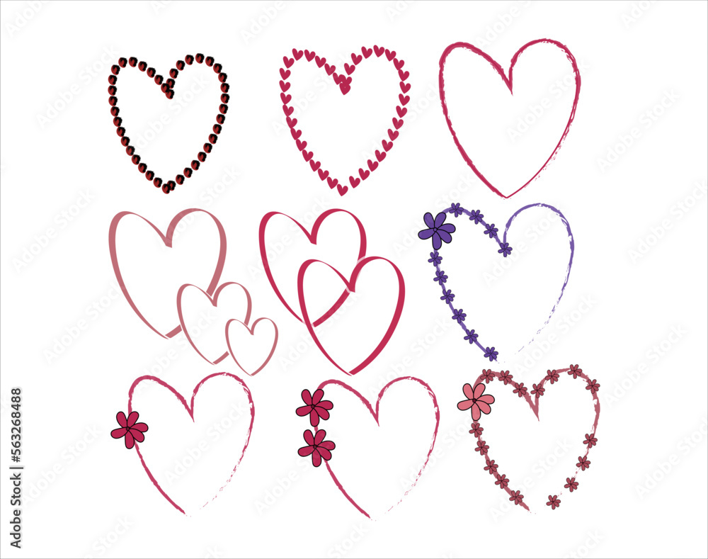 valentine,heart, love vector clip art and doodle art design Stock ...