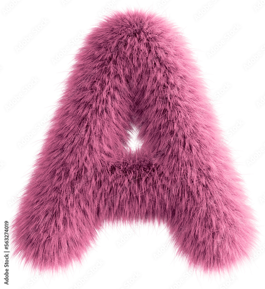 Pink 3D Fluffy Letter A Stock イラスト | Adobe Stock