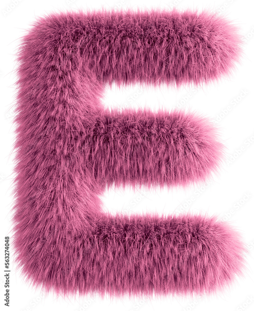 Pink 3D Fluffy Letter E Stock Illustration | Adobe Stock