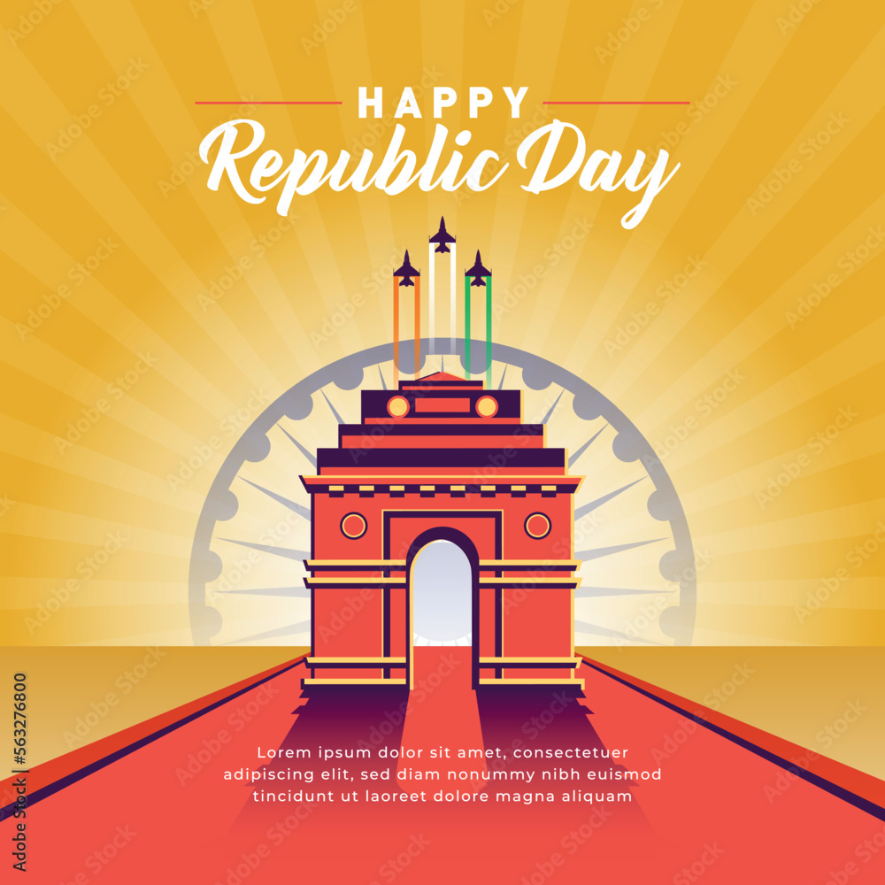 Celebrating Happy 74th Republic Day of India, concept, template, banner ...