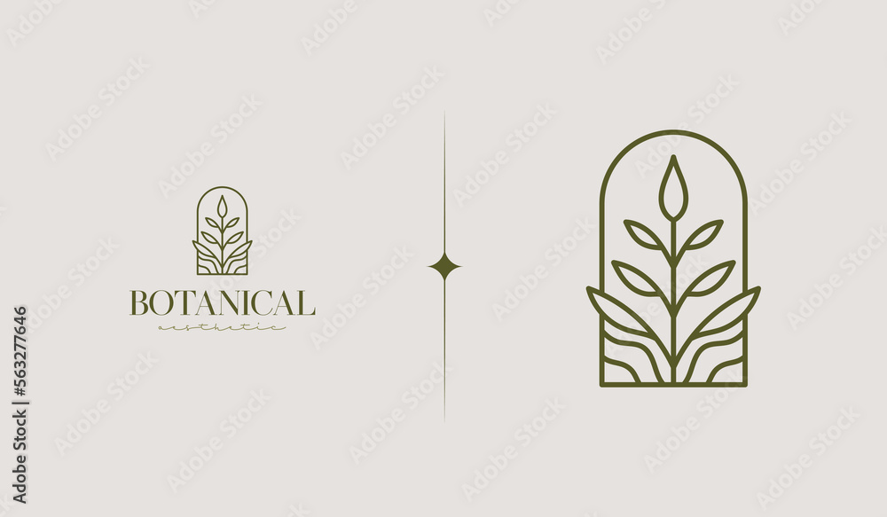Botanical Plant Logo Template. Universal creative premium symbol ...