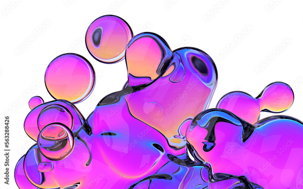 Liquid bubbles, 3d render Stock Illustration | Adobe Stock