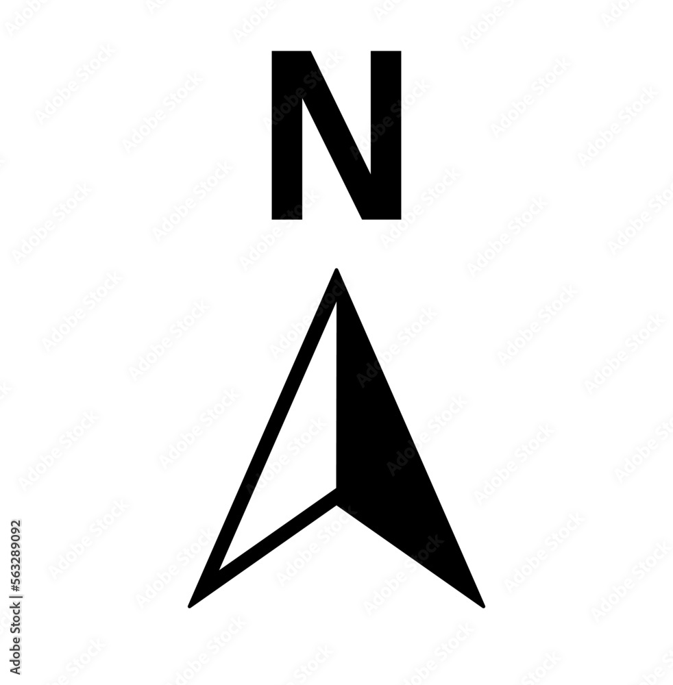 Vetor de Basic North Arrow Mark Sign Symbol Icon in a Circle for Map ...