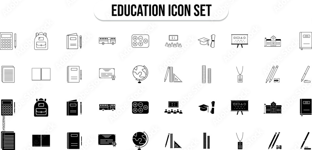 Education icon set Stock Vector | Adobe Stock