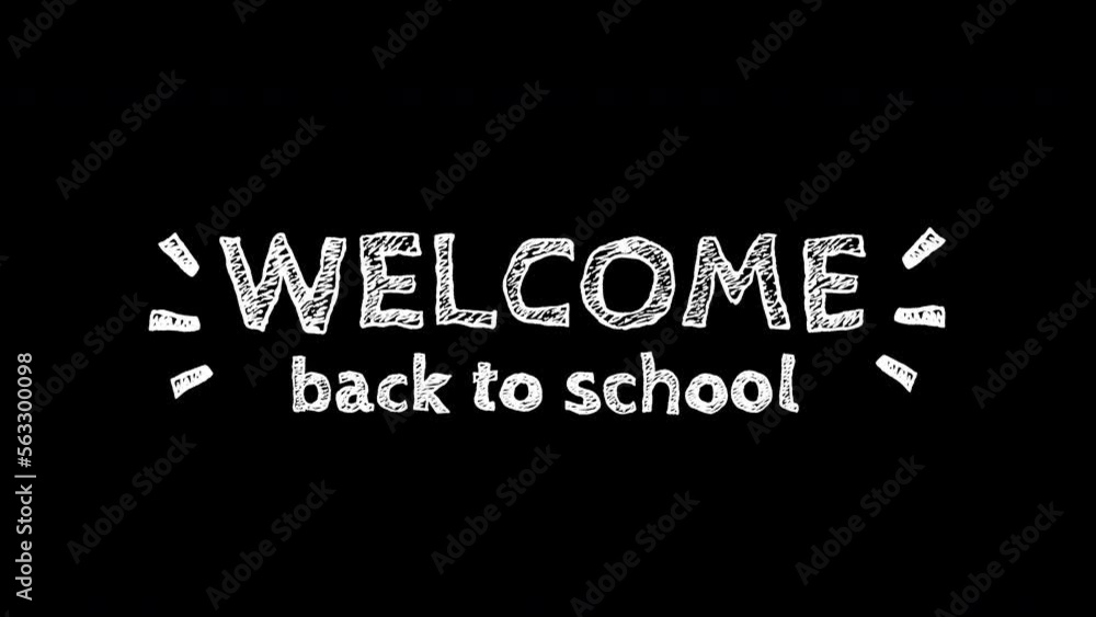 welcome back to school animation on transparent background. doodles ...
