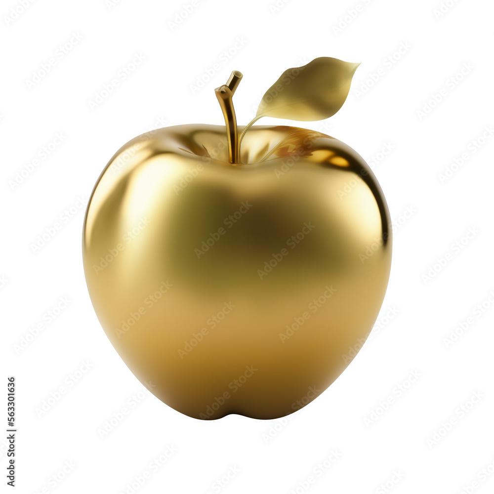 Golden apple isolated transparent Stock Photo | Adobe Stock