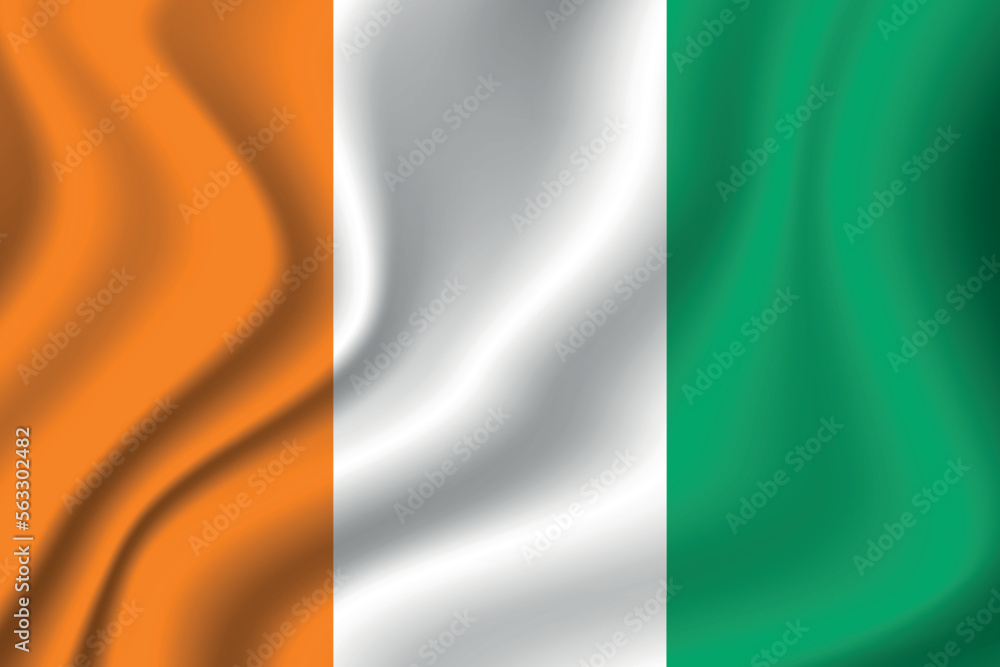 Flag of Cote d’Ivoire. National symbol in official colors. Template ...