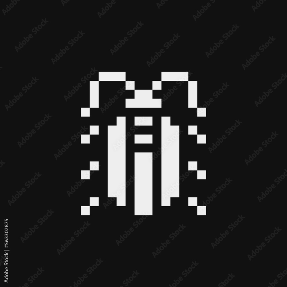 Cockroach emoji, Beetle pixel art bug insect pest icon, bug isolated ...