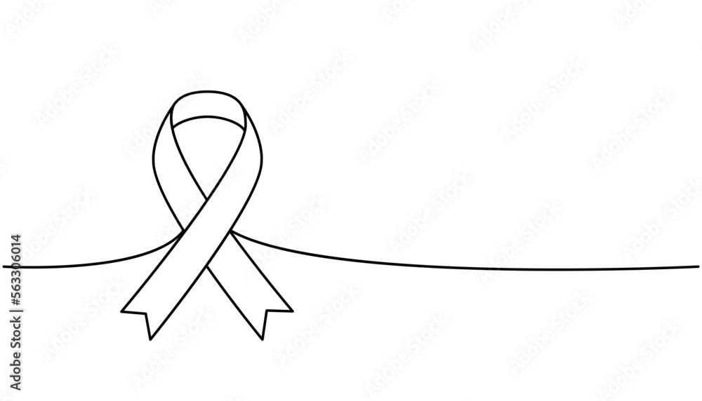 AIDS awareness ribbon one line continuous drawing. World AIDS day ...