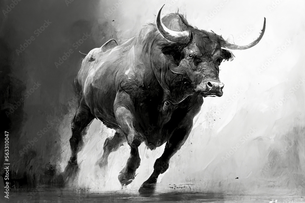 Bull Dashing Sketch Stock Illustration | Adobe Stock