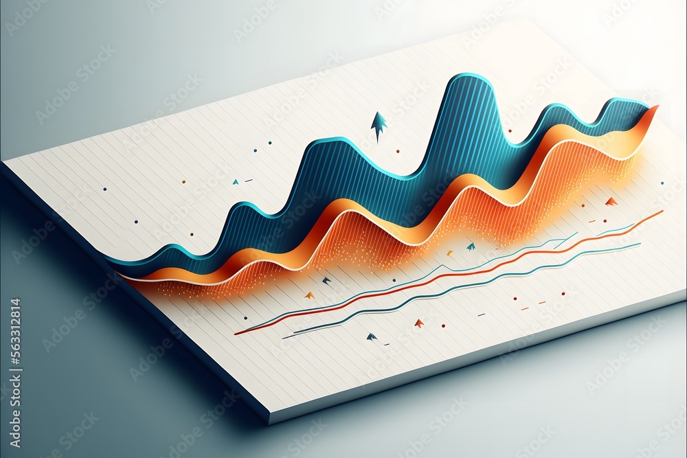 3D chart representing business trends and cycles. Charts. Graphs ...