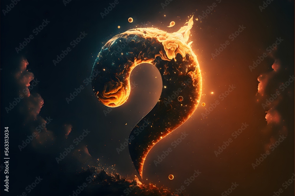 Question Mark Symbol burning in fire. Stock Illustration | Adobe Stock