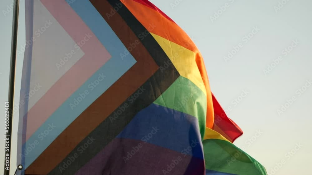 LGBT Pride Flag Waving. New LGBT pride flag is symbol LGBT, Gay ...