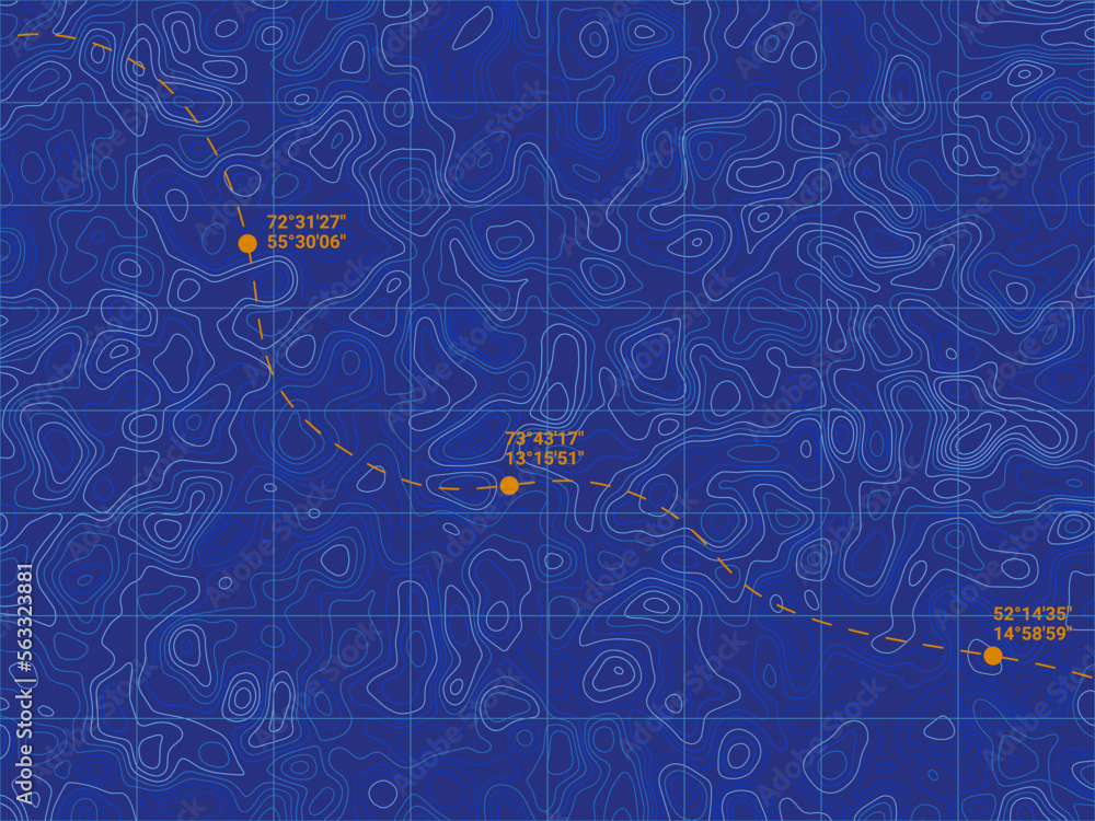 Sea bottom. Marine topography. Ocean navigation map. Underwater relief ...