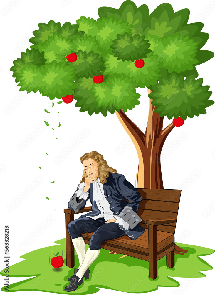 Photo & Art Print Sir Isaac Newton and discovery of gravitation theory ...