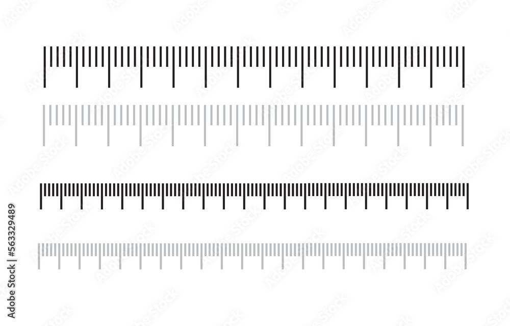 Measuring scale, 10 centimeters, cm chart, different markup for rulers ...
