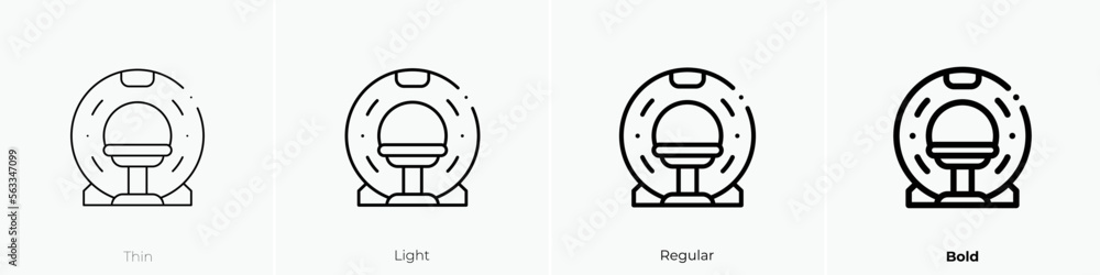 mri icon. Linear style sign isolated on white background. Vector ...