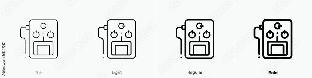 guitar pedal icon. Thin, Light Regular And Bold style design isolated ...