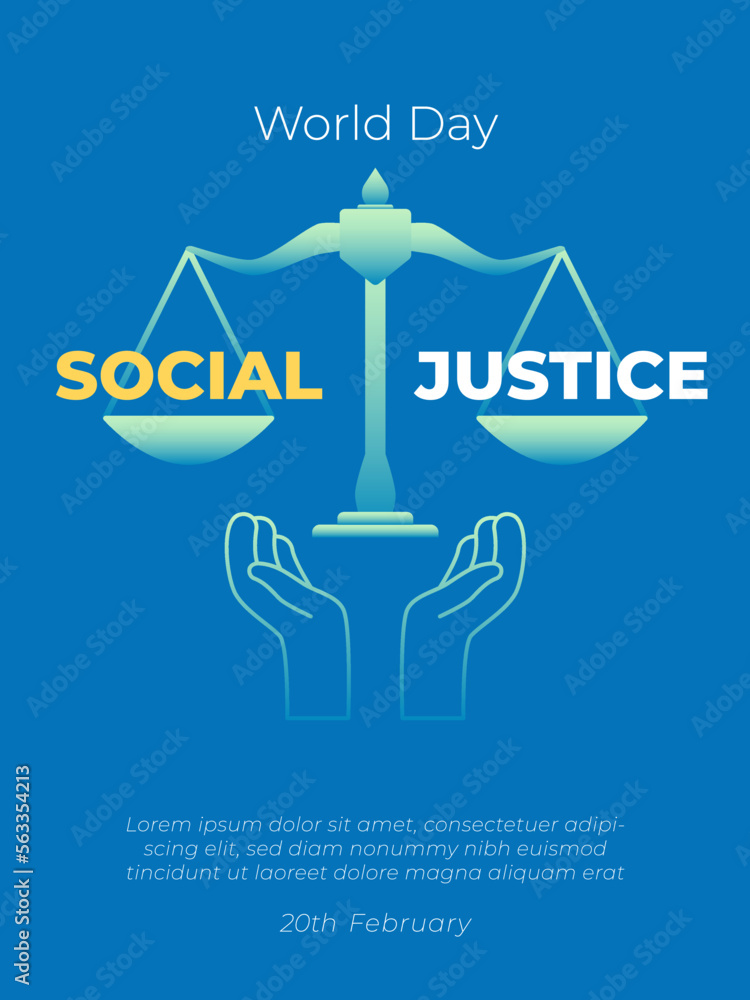 World Day of Social Justice Background Poster Illustration. Social ...