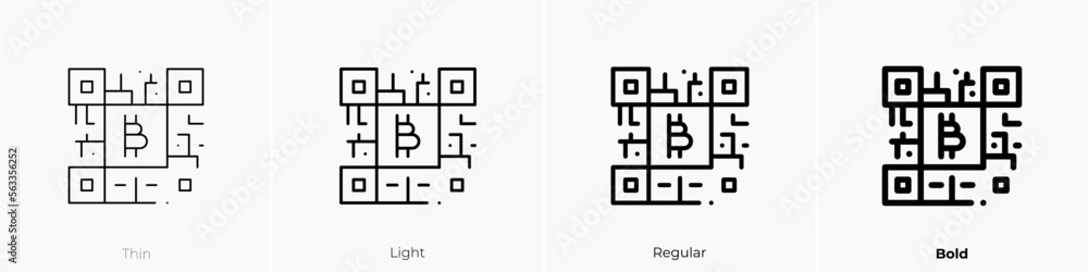 qr code icon. Thin, Light Regular And Bold style design isolated on ...