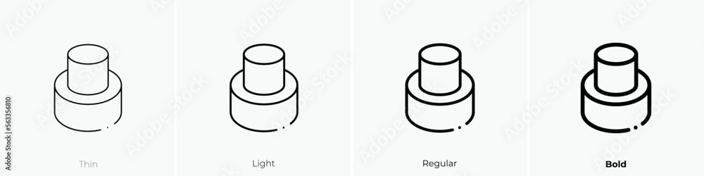 cylinder icon. Thin, Light Regular And Bold style design isolated on ...
