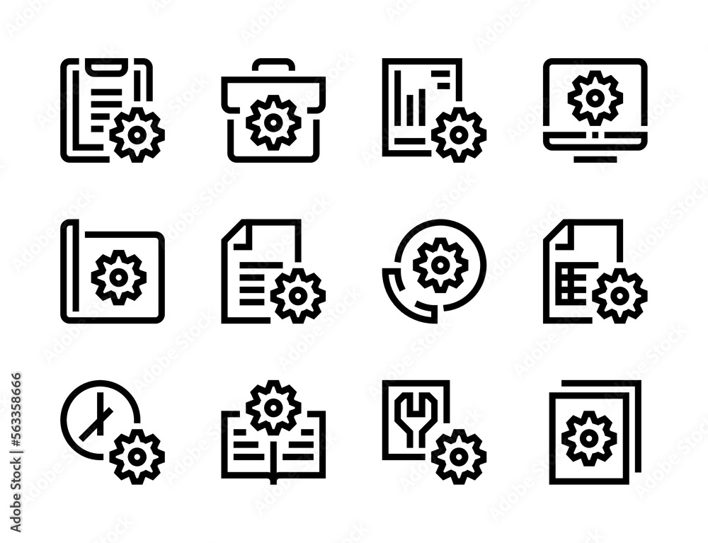 Engineering and Maintenance line vector icons. Settings and Technical ...