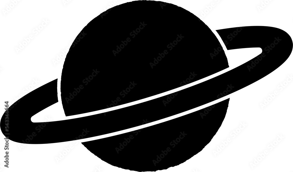 Clean and simple illustration of Saturn. Line art, clipart, geometric ...