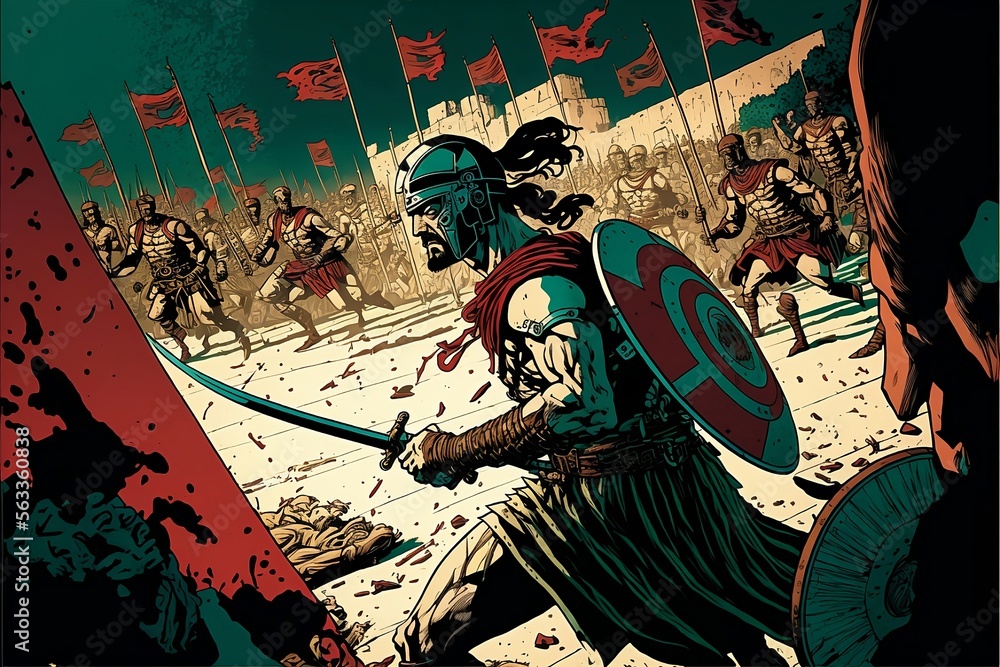 Illustrate the Battle of Gaugamela, generative AI, Gaugamela, Battle of ...