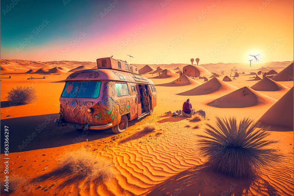 Volkswagen T1 Bulli - psychedelic vanlife with a surreal hippie camper ...