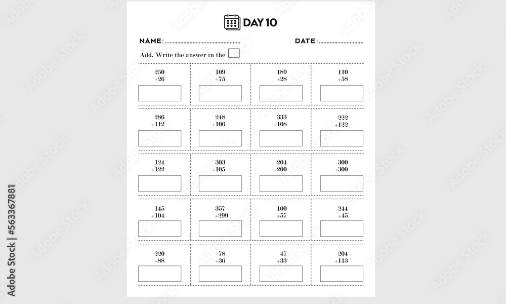 Add math worksheet for kids, Kindergarten printable activity, and ...