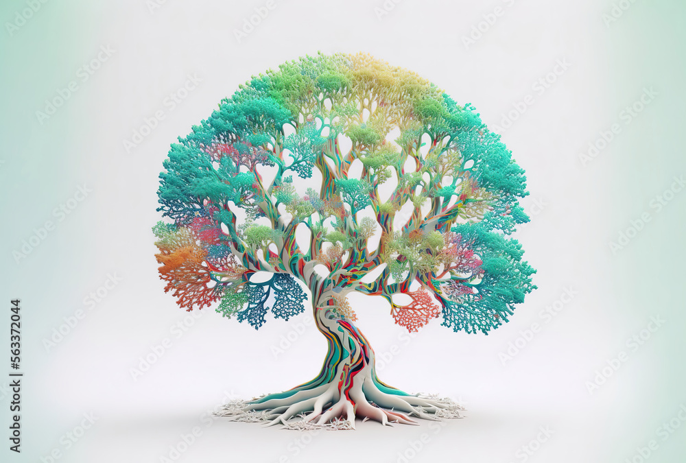 Psychedelic Tree of Life. Generated using Midjourney AI Stock ...