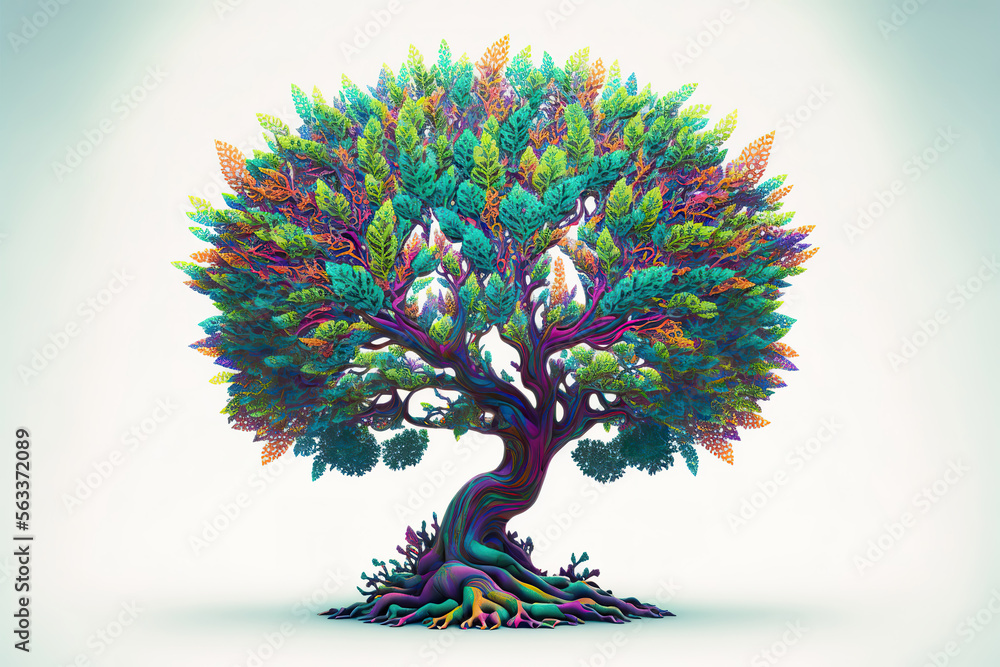 Psychedelic Tree of Life. Generated using Midjourney AI Stock ...