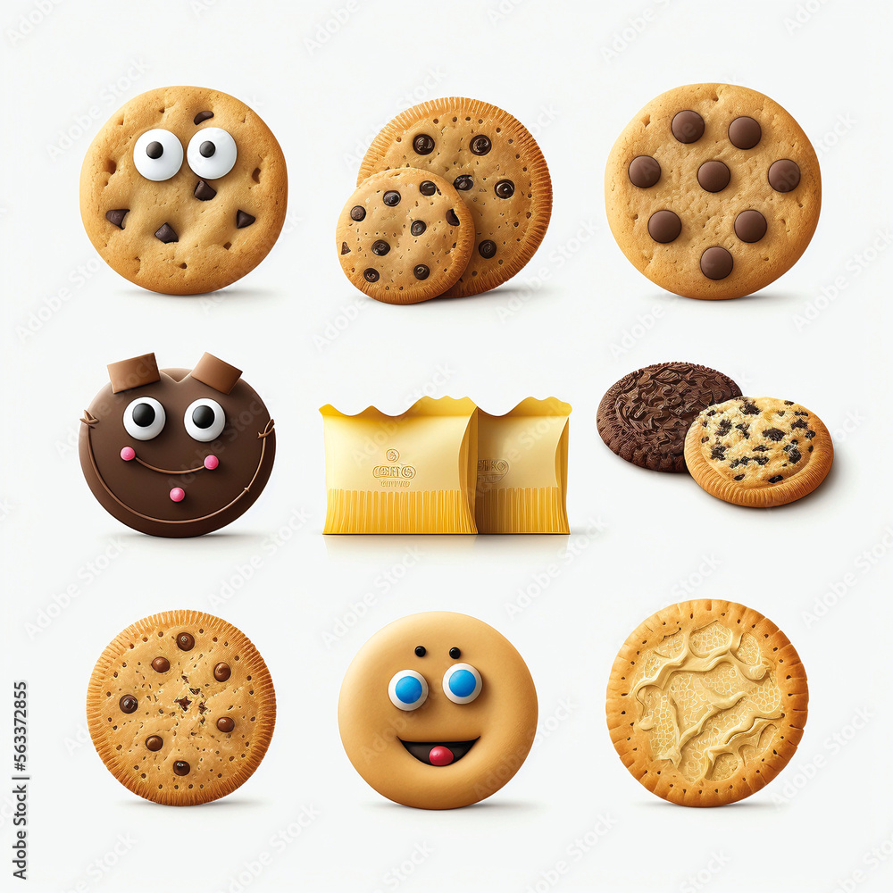 Lustige, witzige Kekse als Logo und Iconset – Generative AI Stock ...