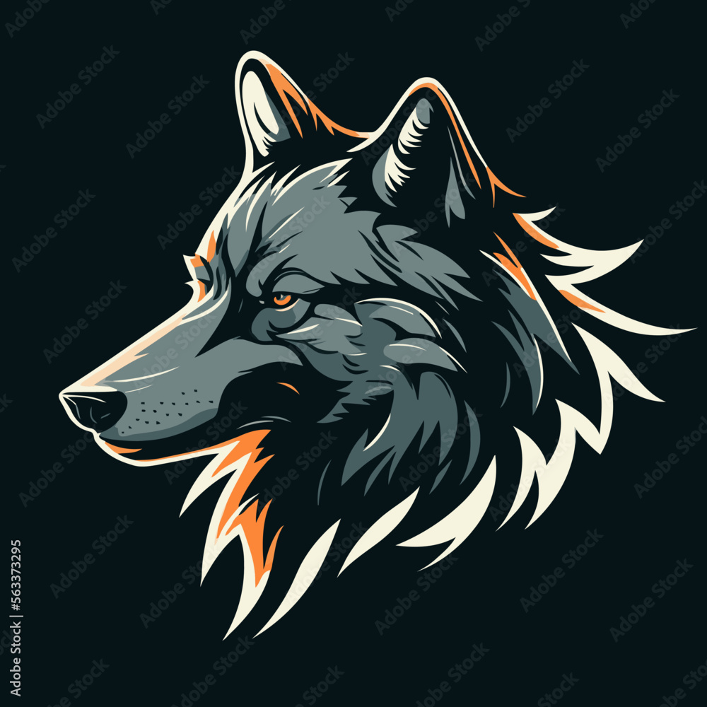 Wolf head mascot logo design vector with isolated background for ...