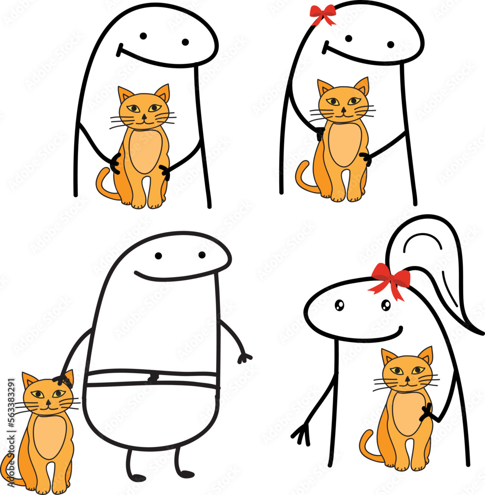 Meme internet. Flork: Cat. Love to the retention animal. Vector stkech ...