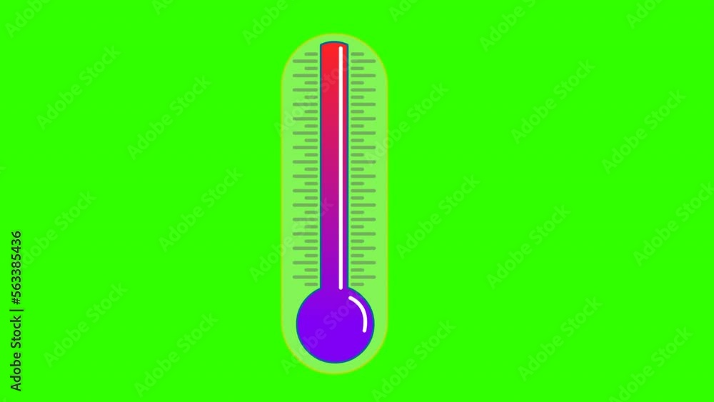 Thermometer, weather animation. global warming. Increased decrease ...