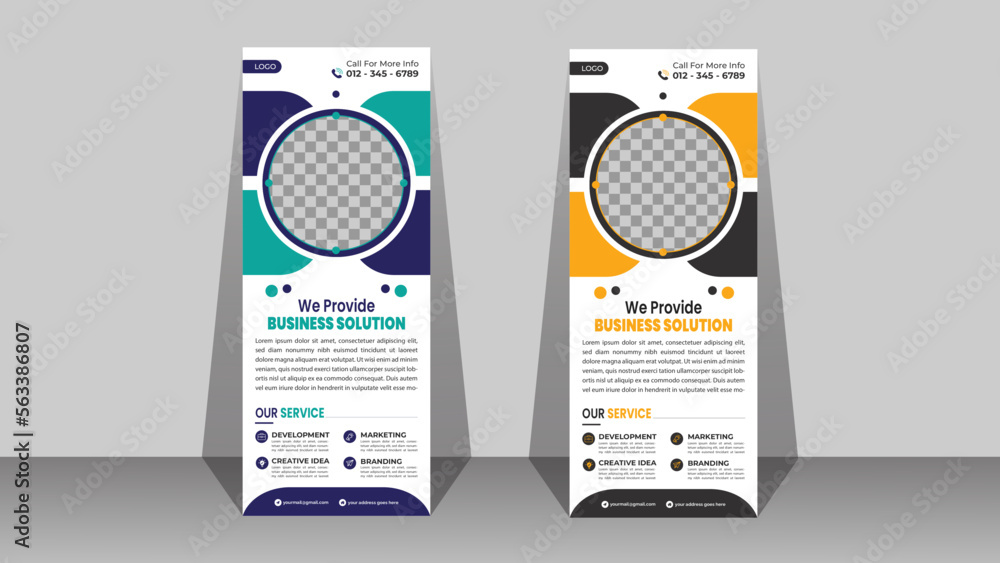 Roll up business Design Signboard Advertising Brochure Flyer template ...