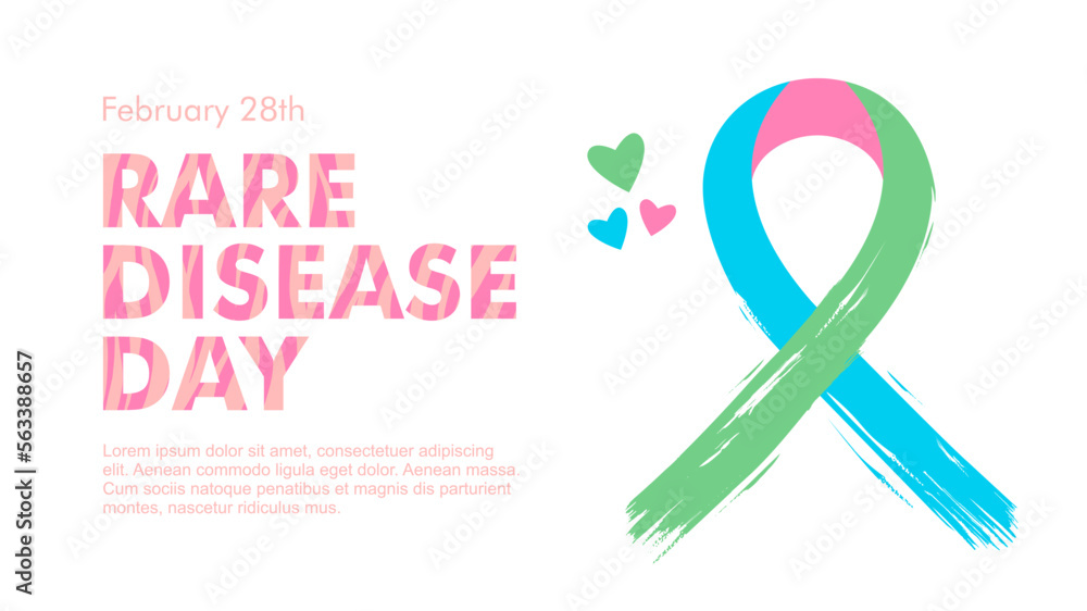 rare disease day poster template with grunge ribbon awareness Stock ...