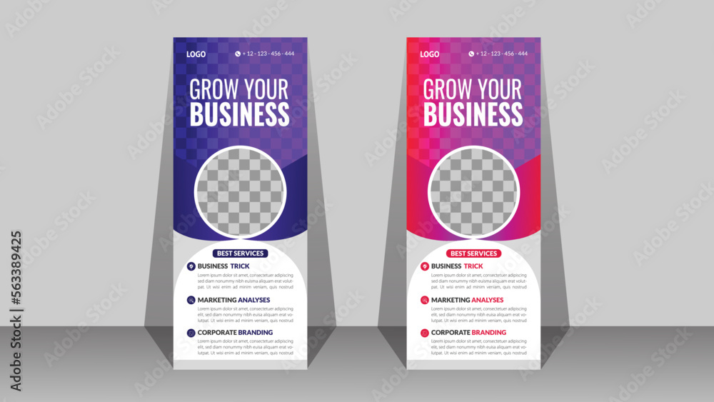 Roll up banner stand template design, layout, advertisement, pull up ...