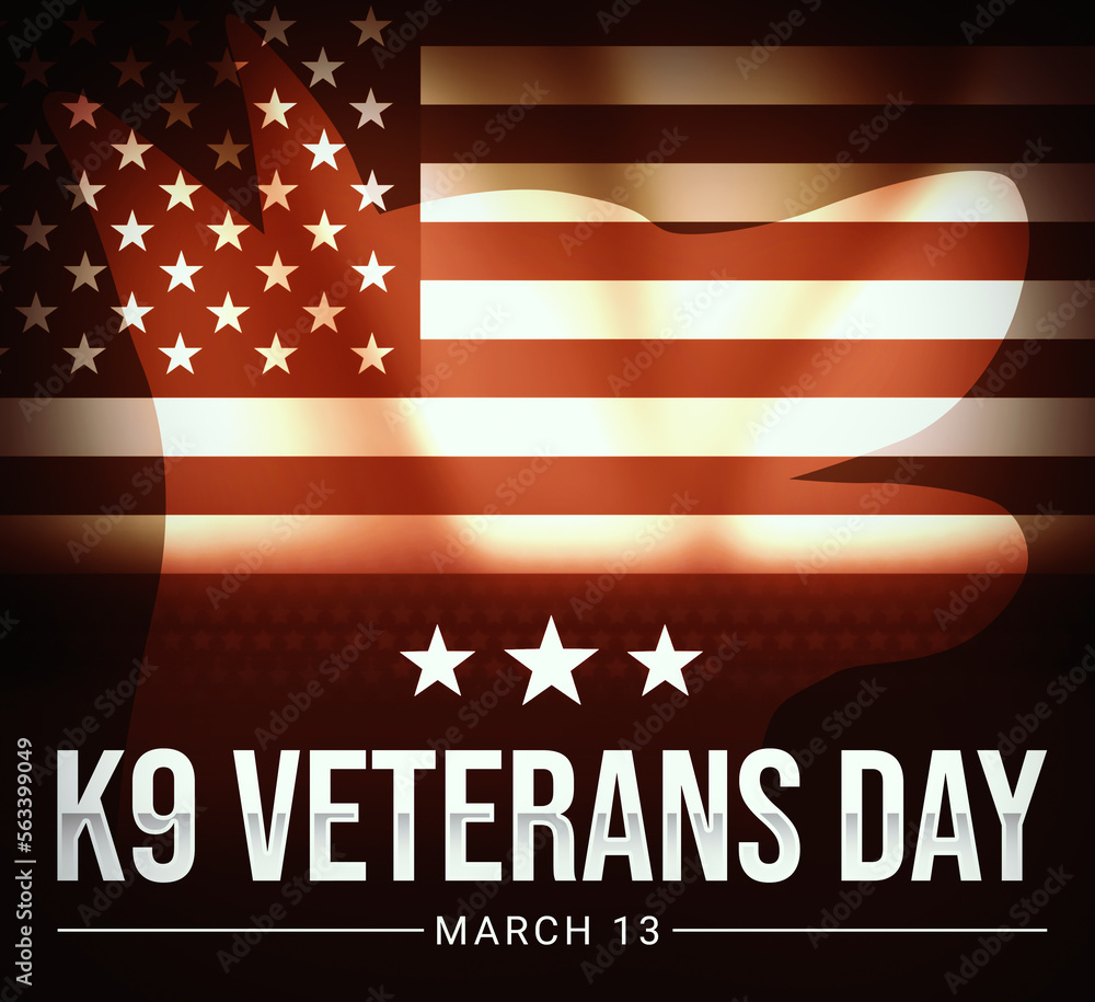 K9 Veterans Day Wallpaper with an American flag and dog silhouette ...