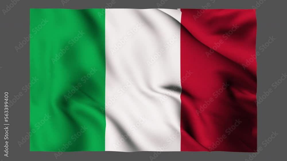 Flag of Italy waving isolated by the alpha channel(transparent ...