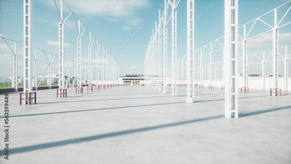 Vídeo do Stock: Time lapse construction of warehouse. Construction of a ...