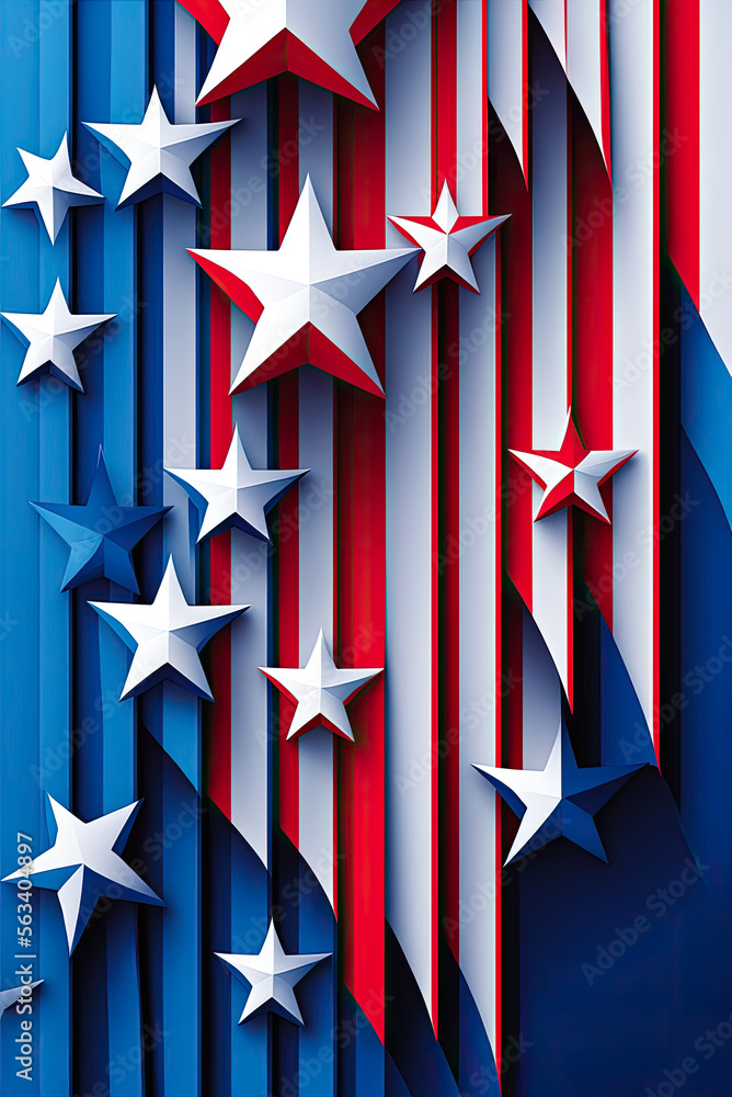 Stars and stripes vertical design, Fourth of July, USA, background ...
