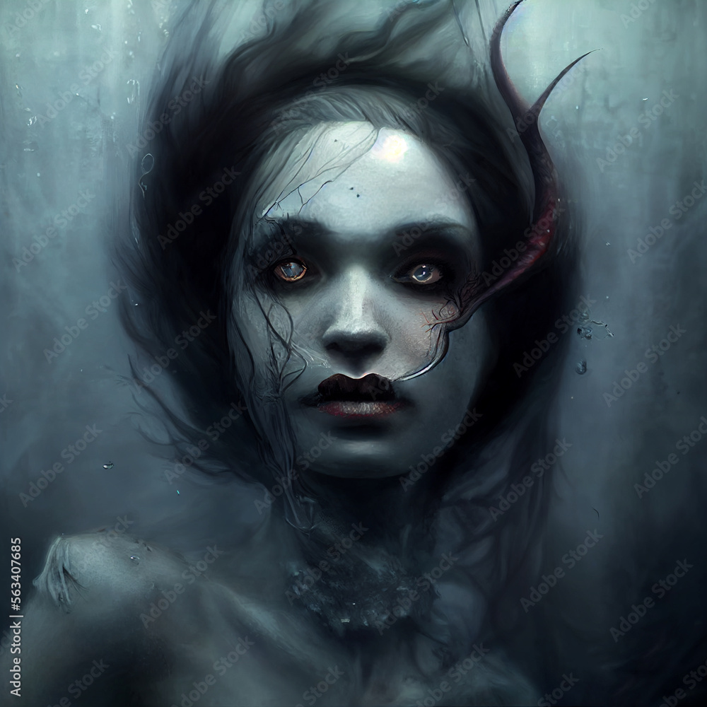 Undead Mermaid. Malevolent Siren. Zombie Vampire Mermaid. [Fantasy ...