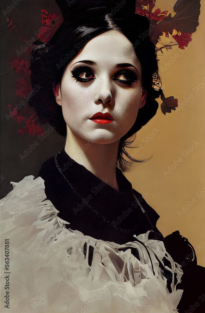 Gothic Woman from the 1920s. Goth Flapper. Gibson Girl. [Fantasy ...